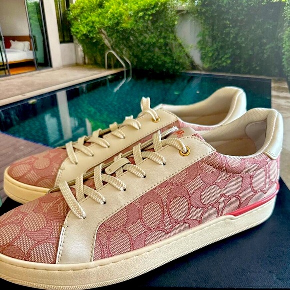 Coach | Shoes | Coach Pink Signature Sneakers | Poshmark